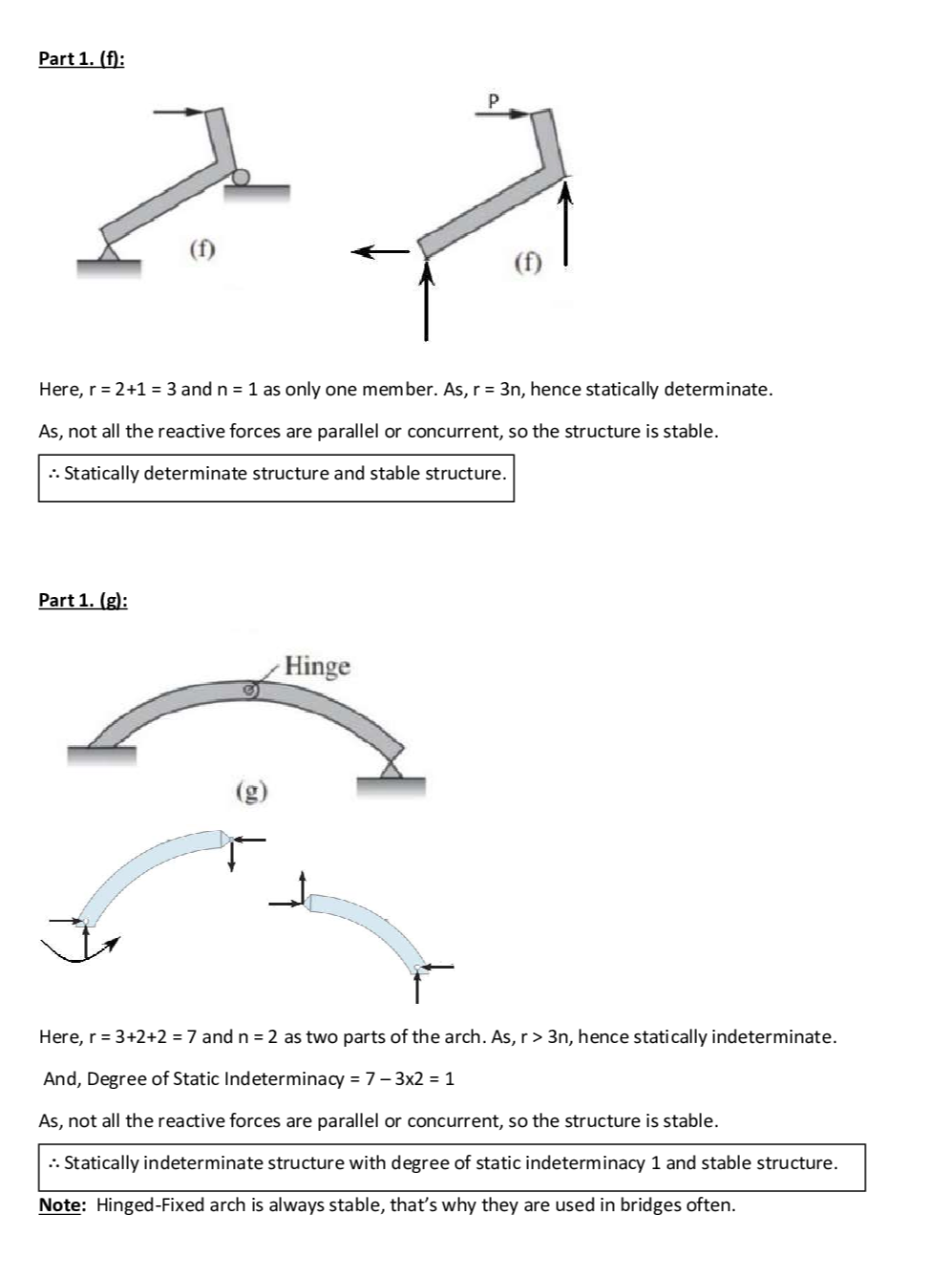 Solved: 1. Classify each of the structures as statically determinate, statical - TutorBin
