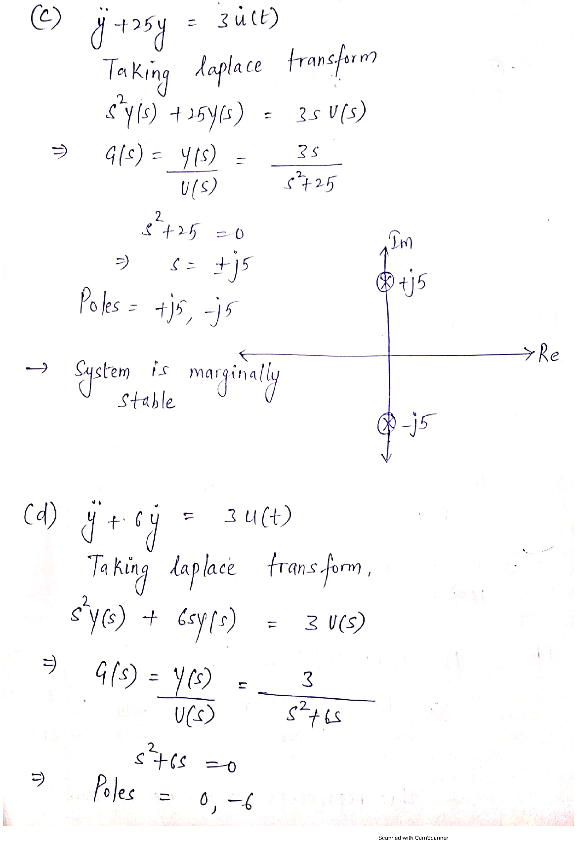 Solved: Calculate the transfer function G(s) = Y(s)/U (s) - TutorBin
