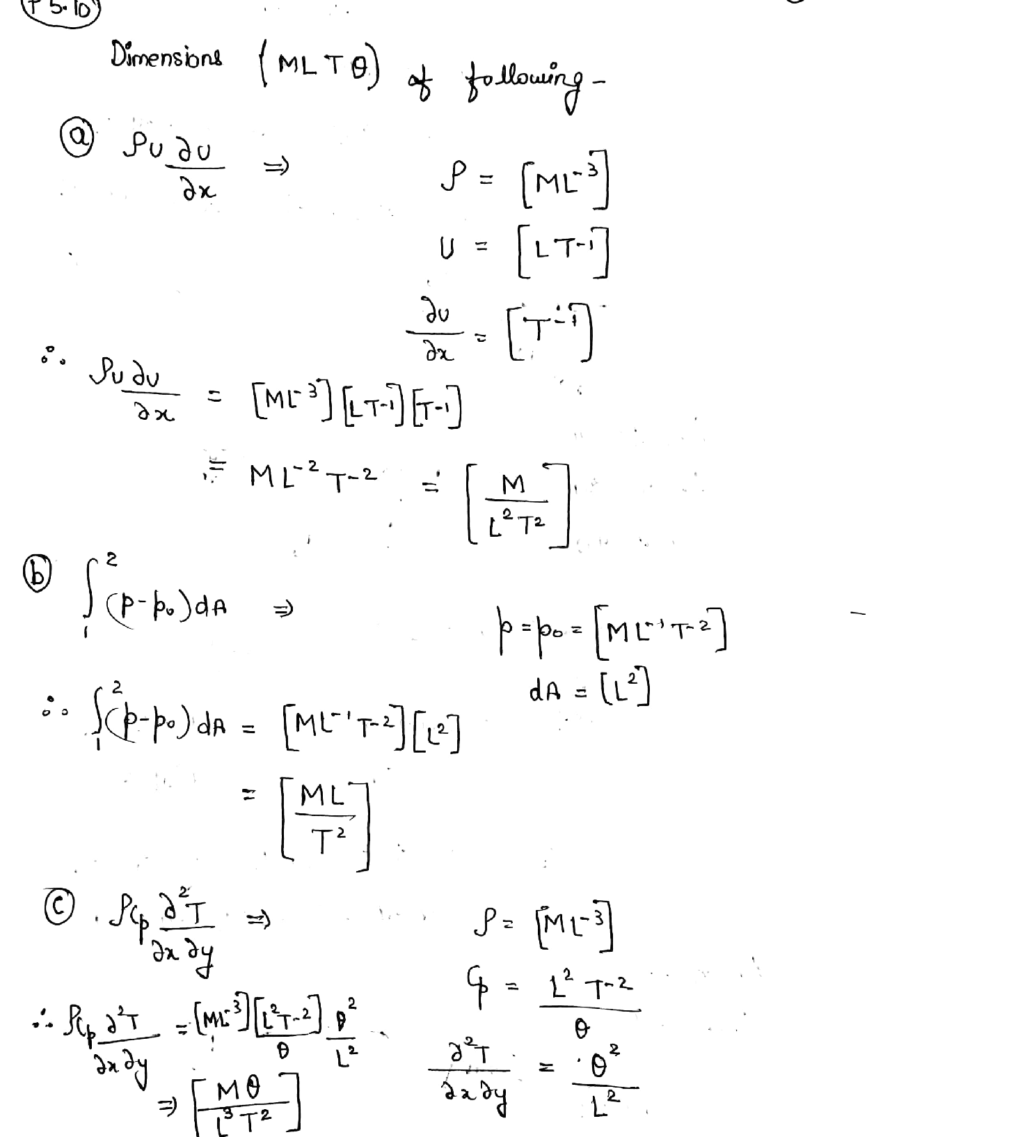 Solved: Determine the dimension {MLTO} of the following quantīties ...