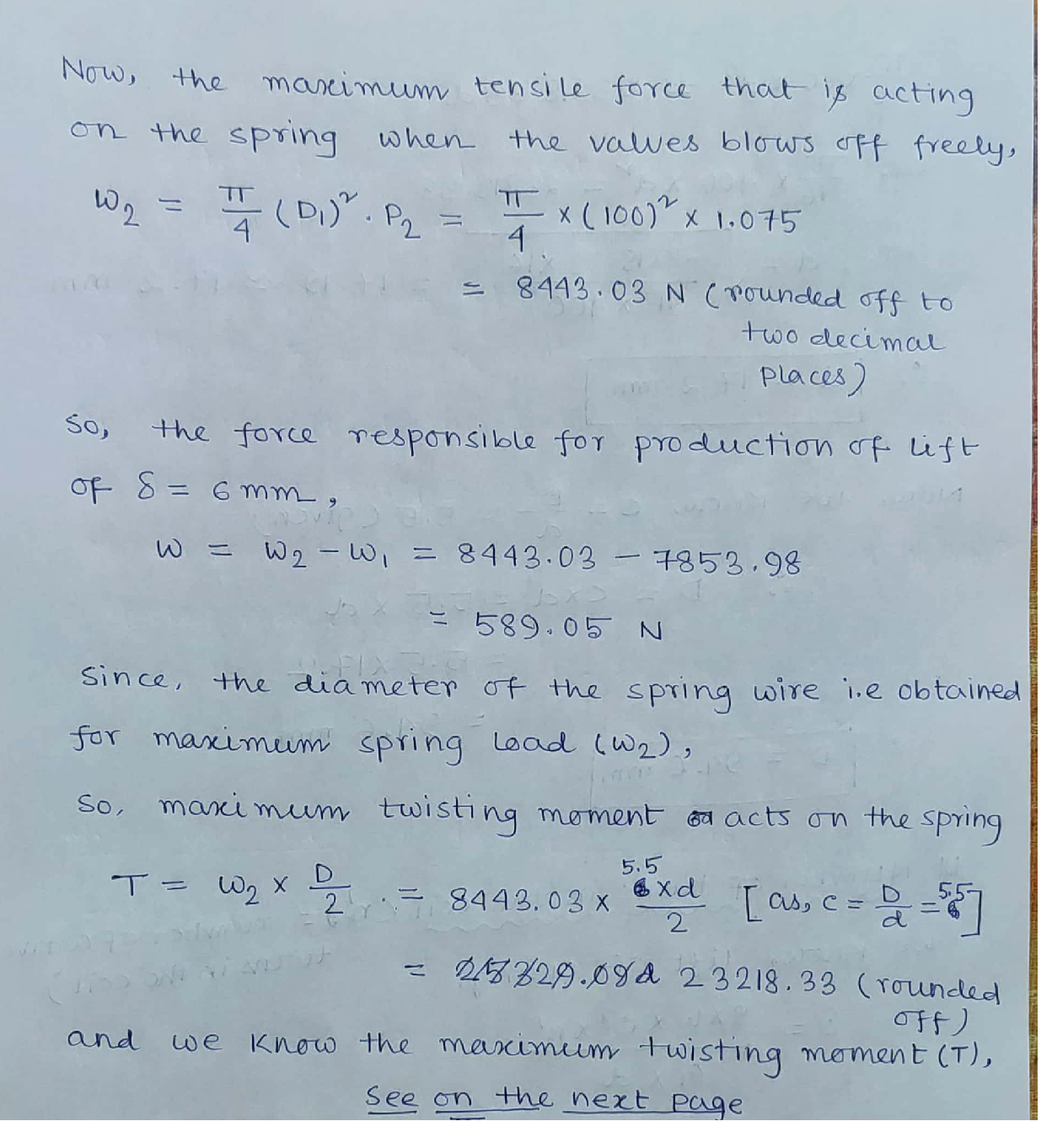 Solved: Design a helical spring for a spring loaded safety valve for ...